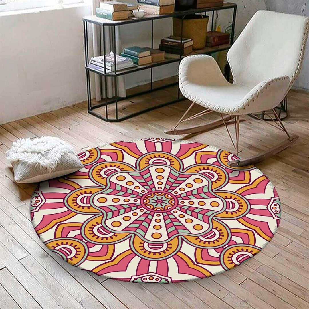 Tapete Redondo Wevans Mandala Rosa