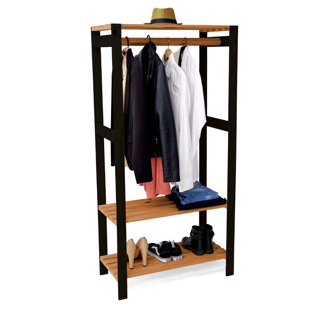 Arara Closet para Roupas Shine Mel / Preto