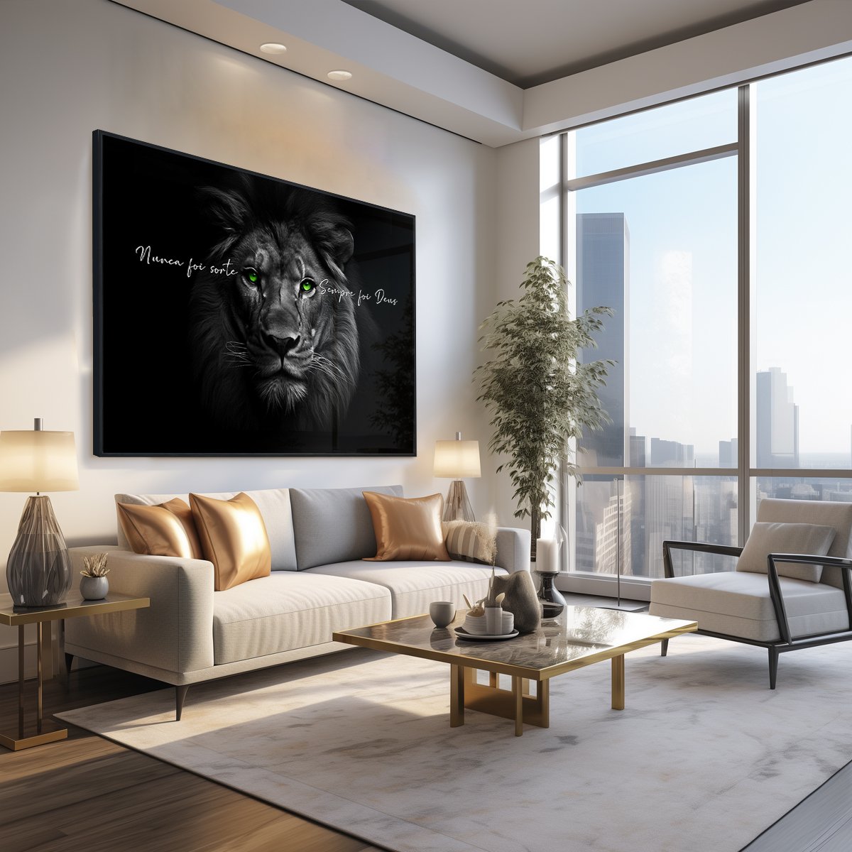 Quadro Decorativo Foco de Leão